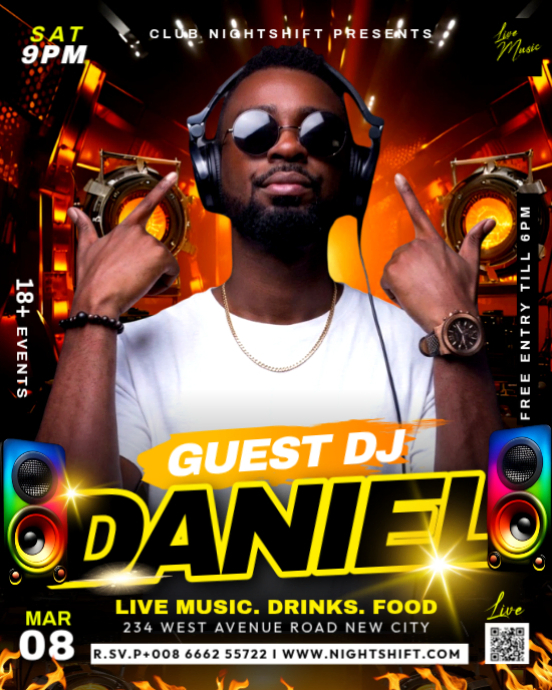 Guest Dj Night Club Event Special Nightclub Djs Live Mix Performance ...