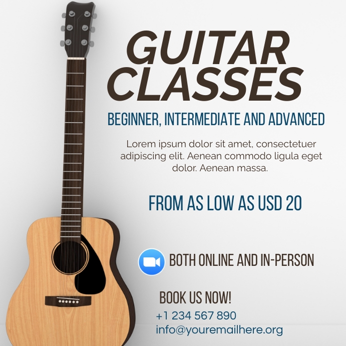 guitar classes flyer Template | PosterMyWall