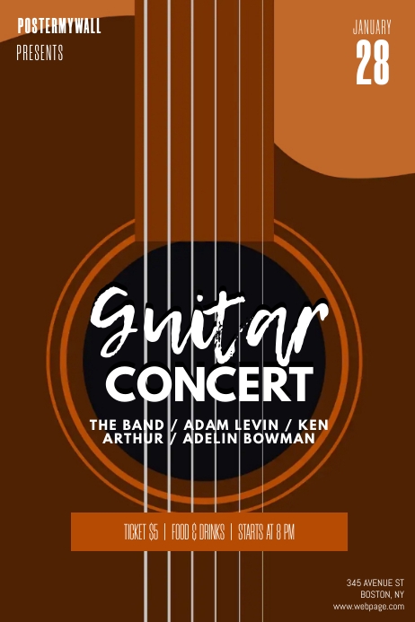GUITAR CONCERT Template | PosterMyWall
