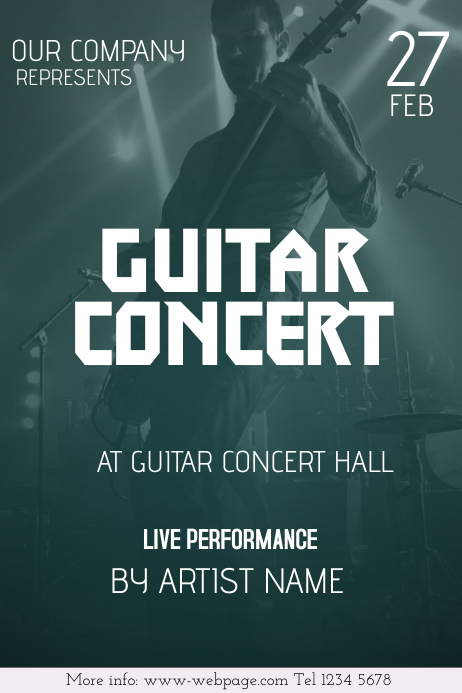 guitar concert flyer template | PosterMyWall