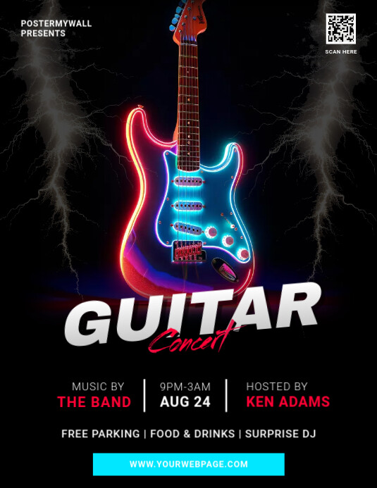 Guitar Concert Flyer Template | PosterMyWall
