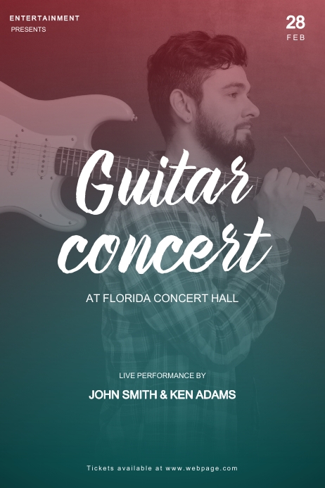 Guitar Concert Flyer Template | PosterMyWall