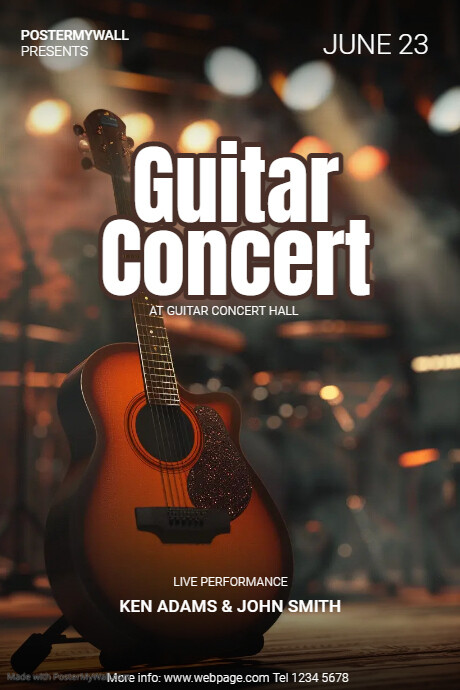 guitar concert flyer template | PosterMyWall
