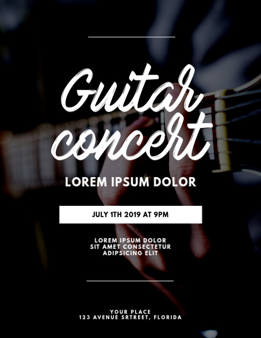 Copy of Guitar Concert Flyer Template | PosterMyWall