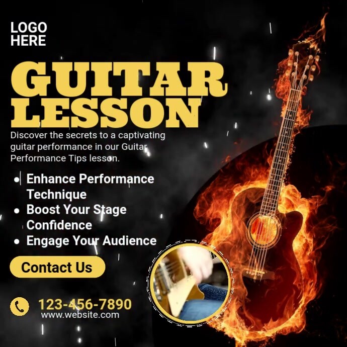 Guitar Lesson Ads Template | PosterMyWall