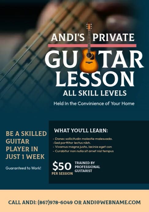 Guitar Lesson Template | PosterMyWall