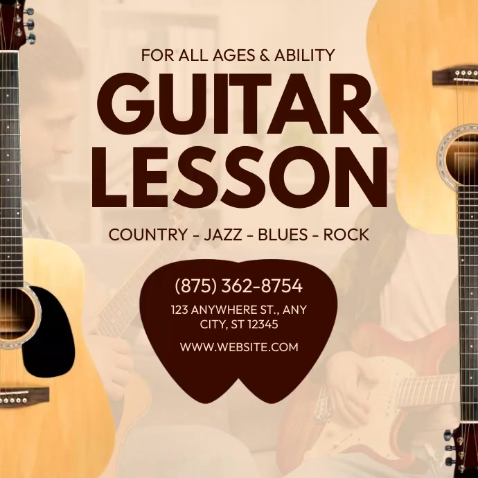 Guitar Lesson Template Postermywall