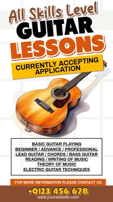 Guitar Lesson Template Ads | PosterMyWall