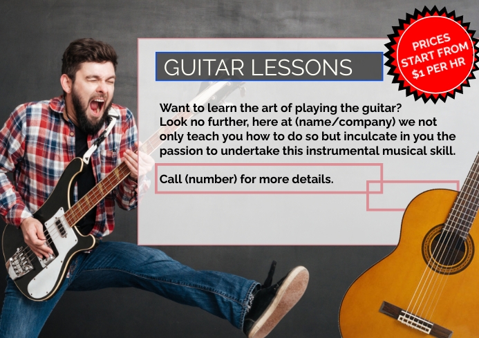 GUITAR LESSON TEMPLATE | PosterMyWall