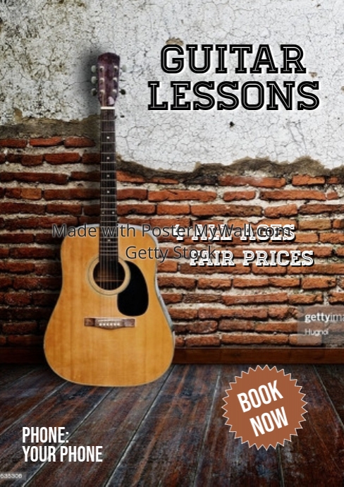 Copy of Guitar lessons template | PosterMyWall