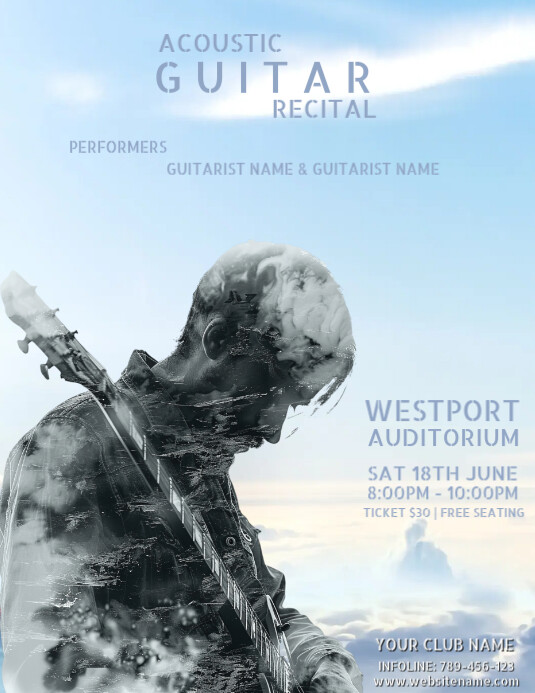 Guitar Recital Concert Flyer Template | PosterMyWall