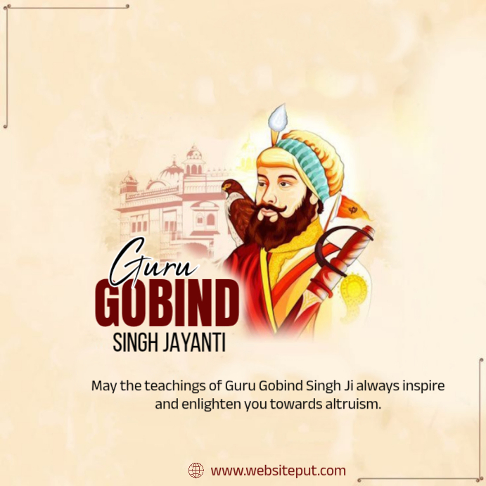 guru gobind singh jayanti instagram post Template | PosterMyWall