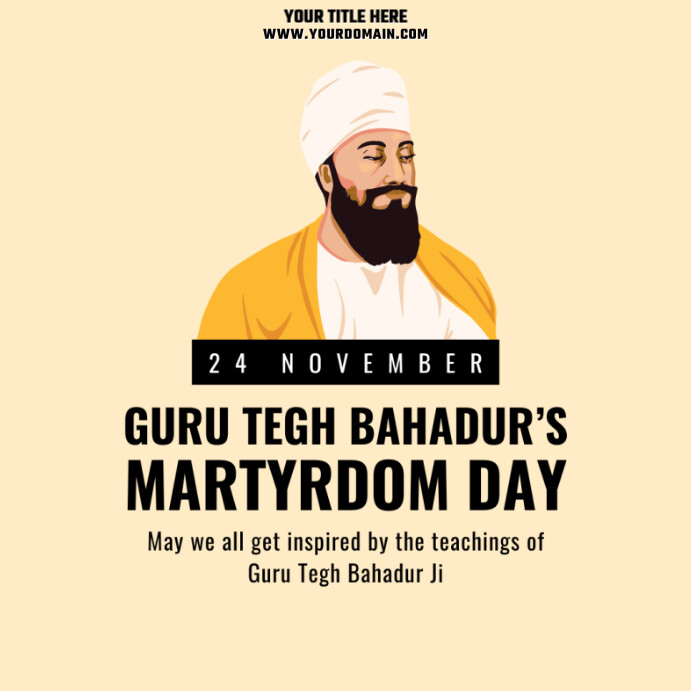 guru tegh bahadur's martyrdom day, guru tegh bahadur's, guru tegh bahadur jayanti template free ...