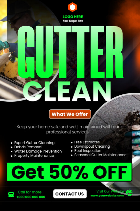 Copy of Gutter Cleaning Services | PosterMyWall