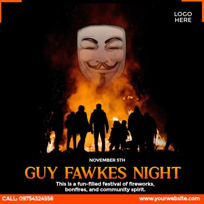 Guy Fawkes Night Template | PosterMyWall