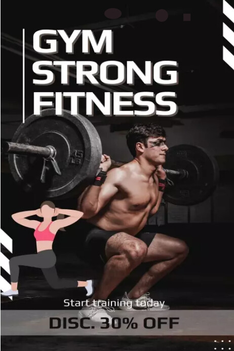 Gym and fitness posters Template | PosterMyWall