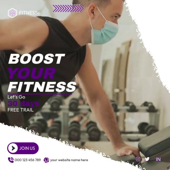 Gym and fitness video template | PosterMyWall