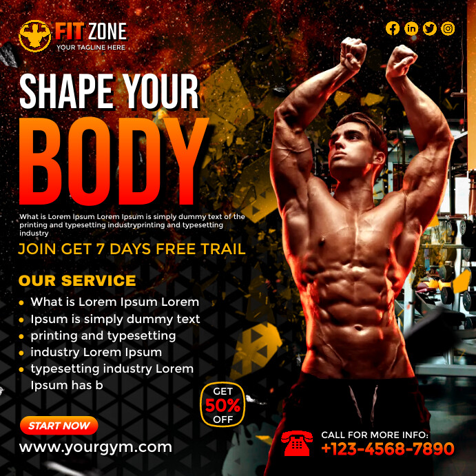 gym center flyer Template | PosterMyWall