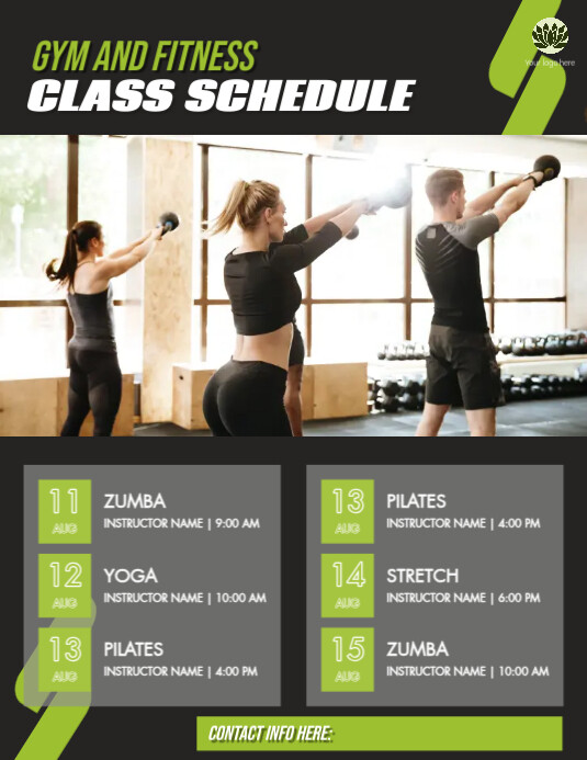 Gym Class Schedule Templat | PosterMyWall