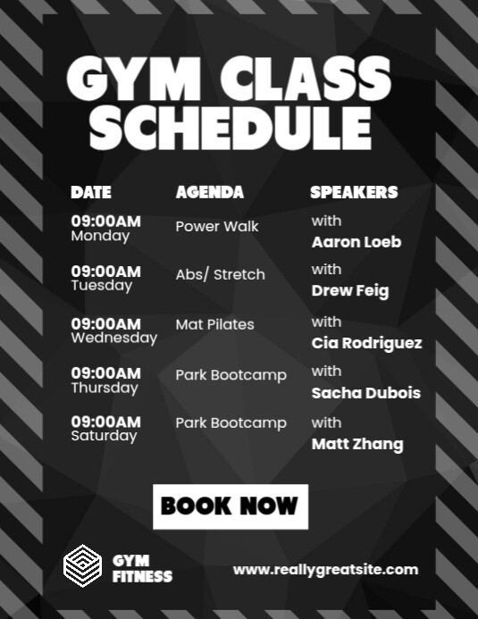 Copy of Gym Class Schedule | PosterMyWall