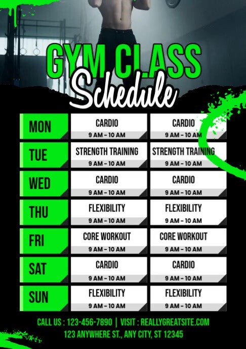 Copy of Gym Class Schedule | PosterMyWall