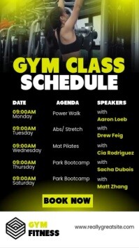 Gym Class Schedule Template | PosterMyWall