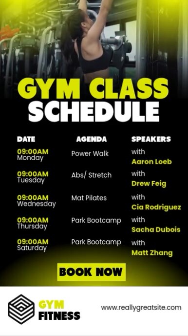 Copy of Gym Class Schedule | PosterMyWall
