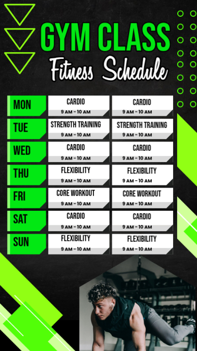 Copy of Gym Class Schedule Poster | PosterMyWall