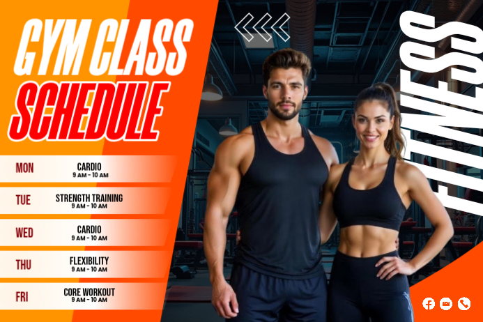 Gym Class Schedule Poster Template | PosterMyWall