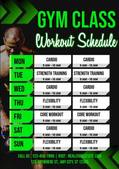 Copy of Gym Class Workout Schedule | PosterMyWall