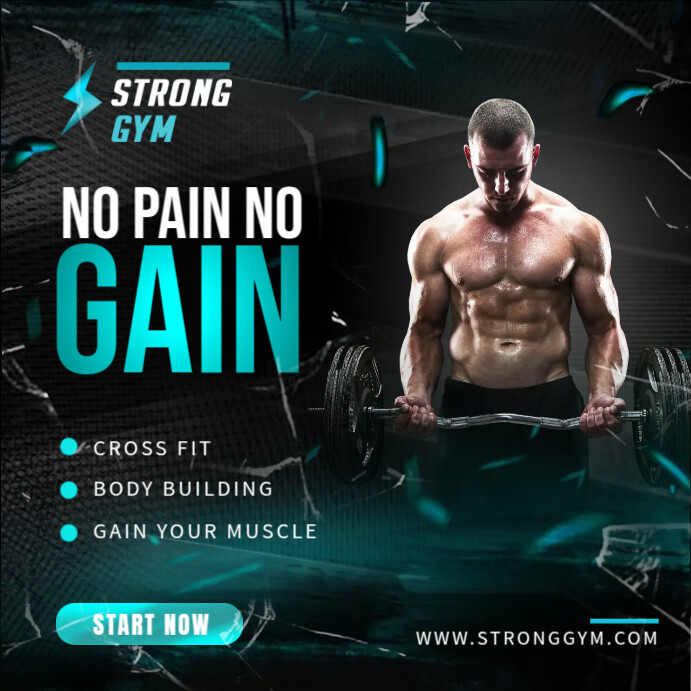 Gym Fitness Ads Template | PosterMyWall