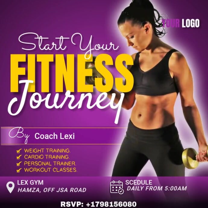gym fitness coach flyer and banner template | PosterMyWall