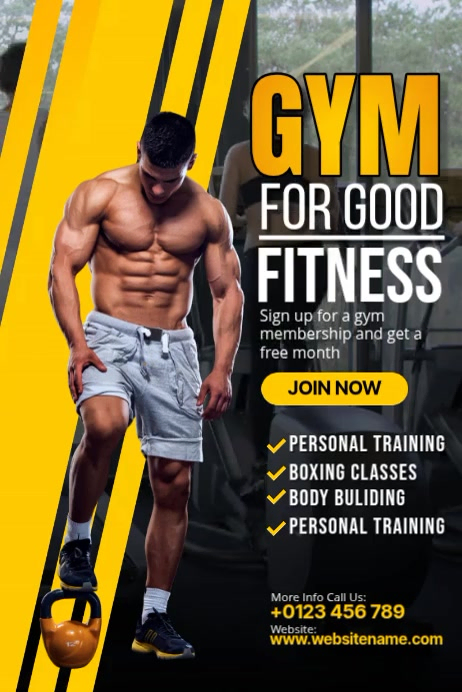 Gym Fitness Template | PosterMyWall