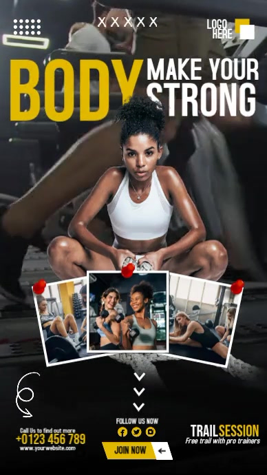 Gym Fitness Template | PosterMyWall