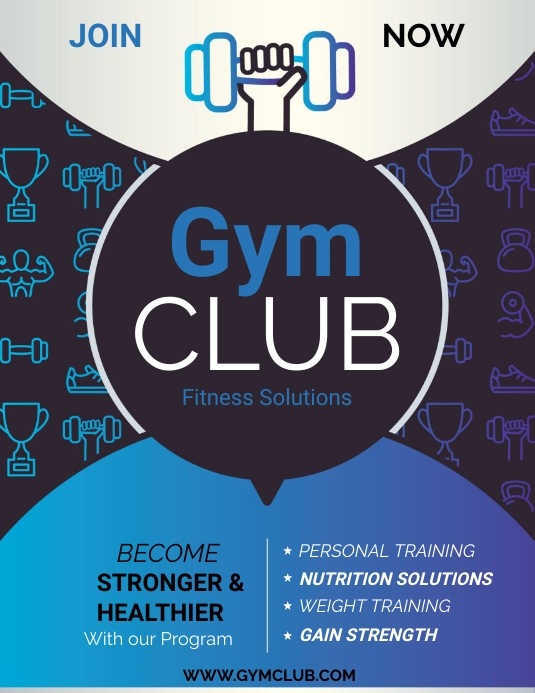 GYM FITNESS FLAYER TEMPLATE | PosterMyWall