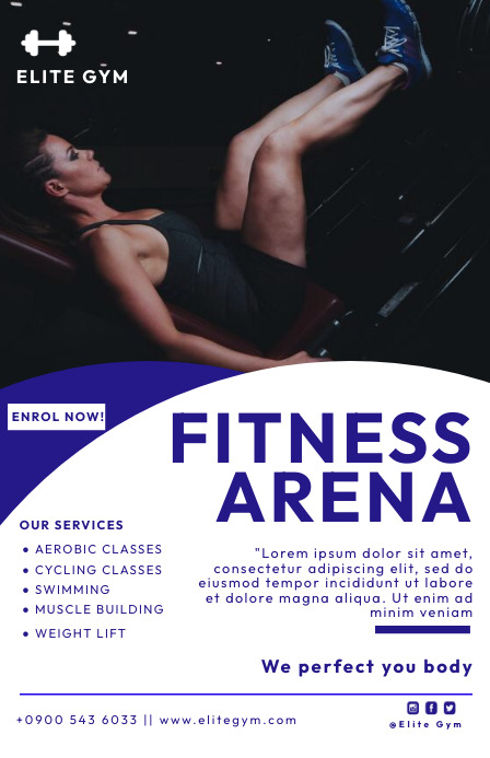 Gym/Fitness flyer Template | PosterMyWall