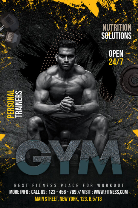 Gym Fitness Poster Template | PosterMyWall