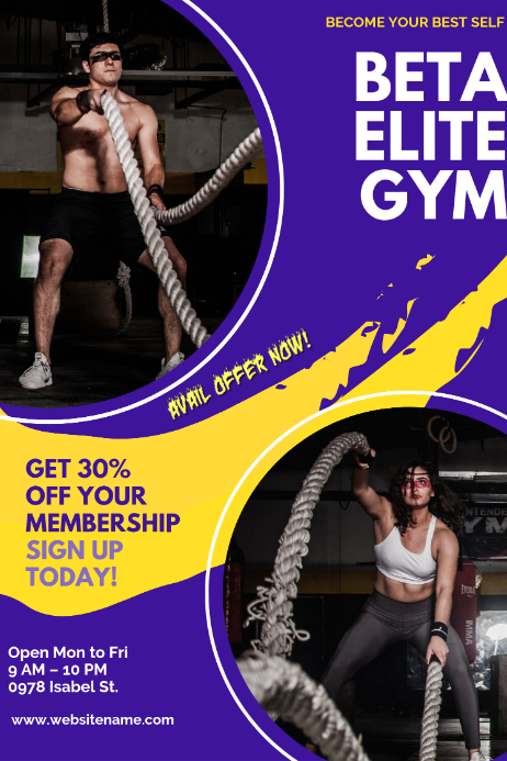 Gym fitness poster Template | PosterMyWall