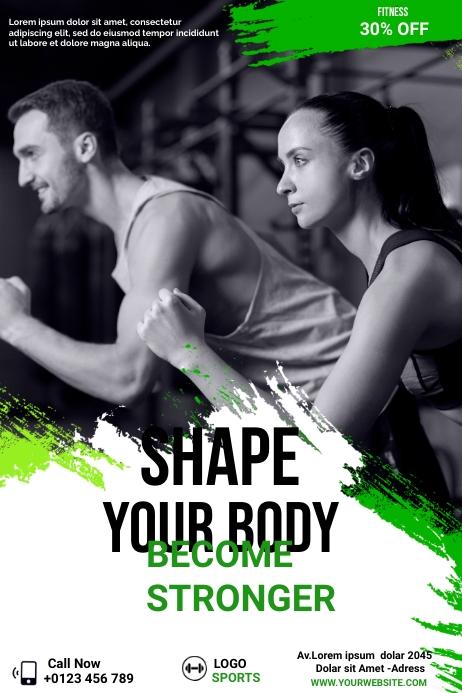 GYM FITNESS POSTER TEMPLATE | PosterMyWall