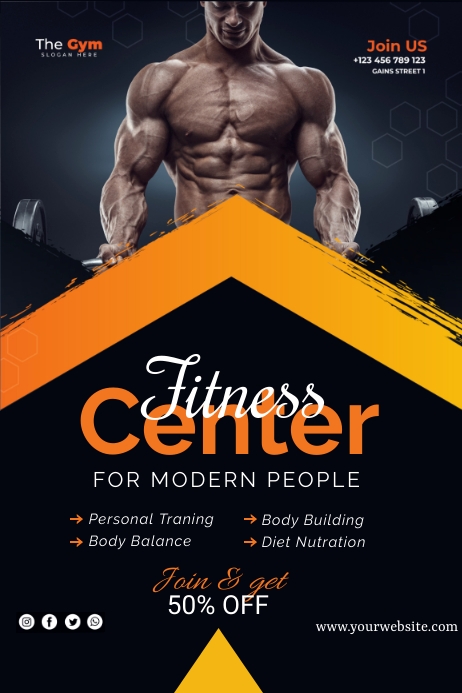 GYM FITNESS TEMPLATE | PosterMyWall