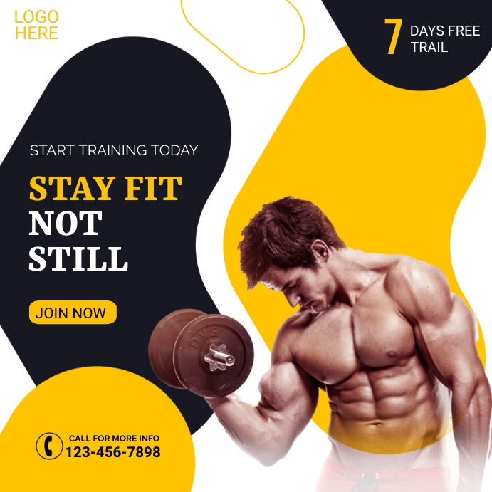 GYM FITNESS TEMPLATE | PosterMyWall