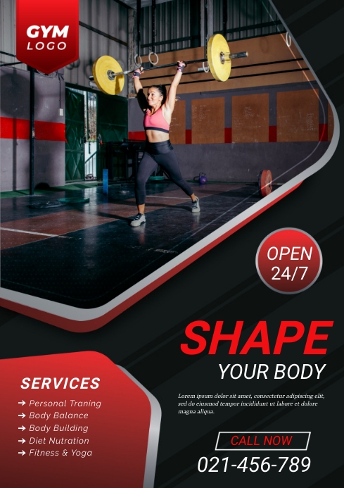 GYM FITNESS TEMPLATE | PosterMyWall