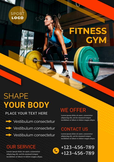 GYM FITNESS TEMPLATE | PosterMyWall