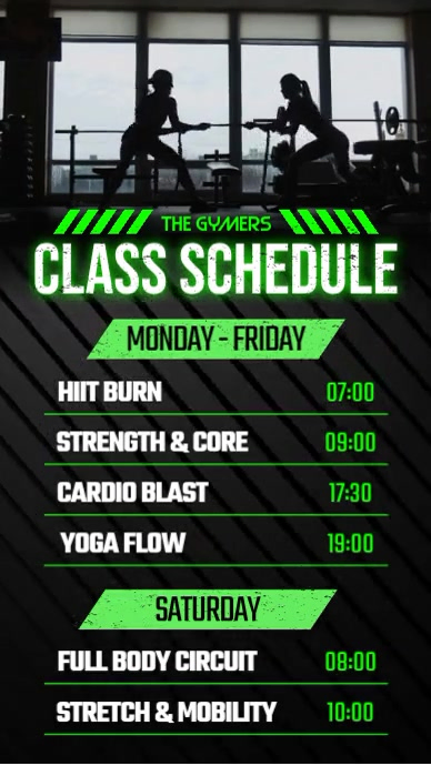 Gym Fitness Week Schedule Template | PosterMyWall