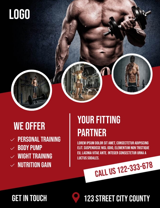 Gym flyers Template | PosterMyWall