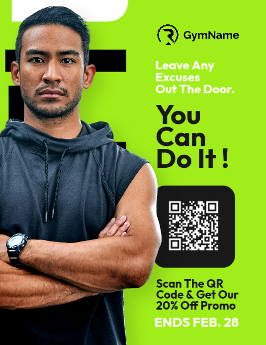 Gym Instagram Promo flyer with QR Code | Personal Trainer Fitness ...