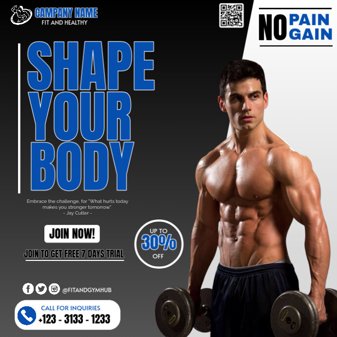 Plantilla de GYM MEMBERSHIP ADS | PosterMyWall