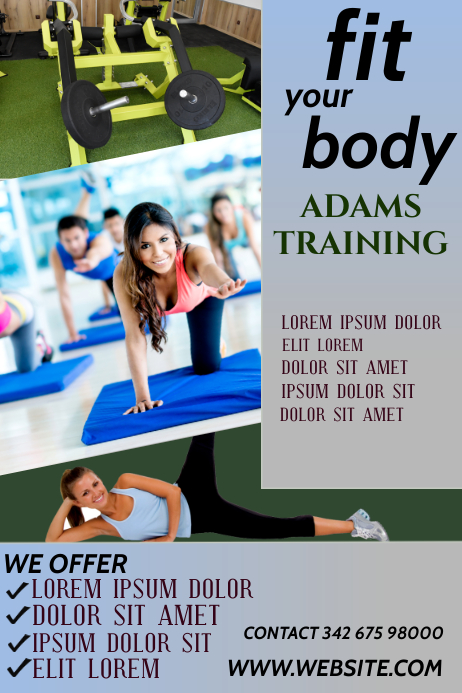 Gym training,fitness and health Template | PosterMyWall