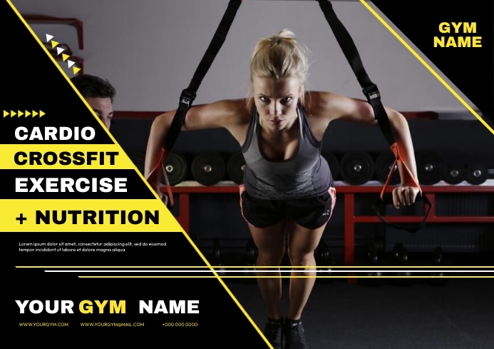 Gym Training Ads Landscape Template | PosterMyWall