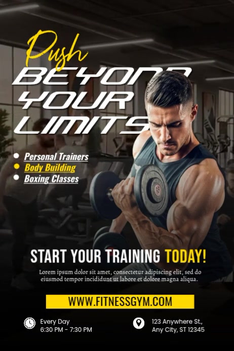 Gym Training Poster Template | PosterMyWall